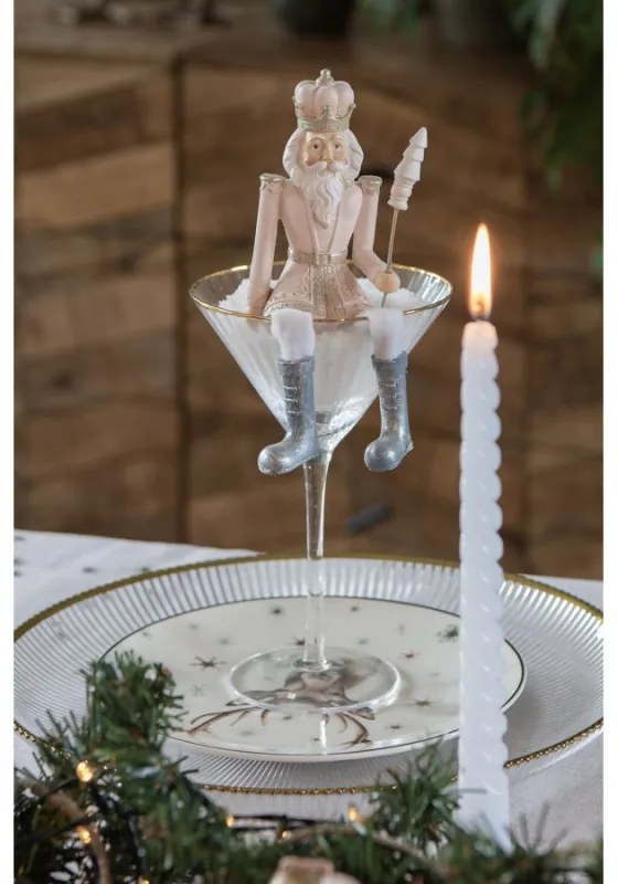 Dezertní porcelánový zimní talířek s jelenem Reindeer – 21x2 cm