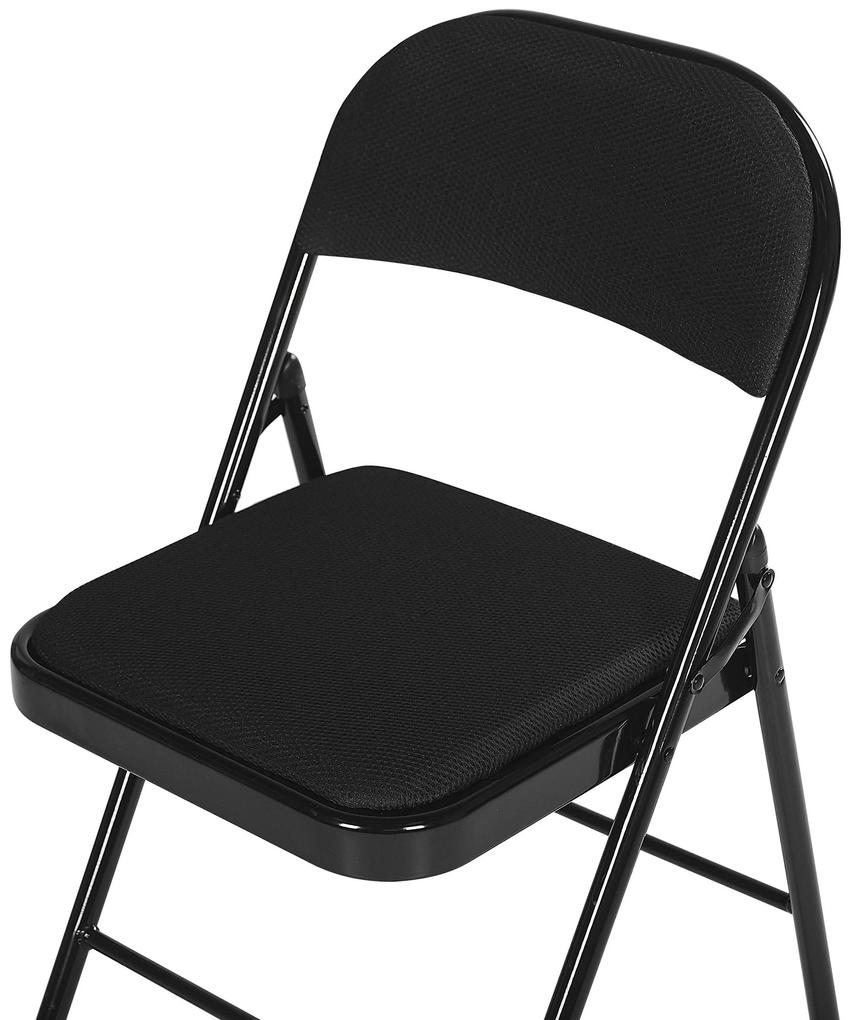 Sada 4 skládacích židlí černé SPARKS Beliani