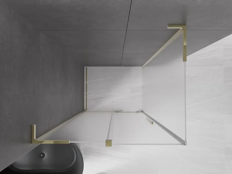 Mexen Velar L, sprchový kout s posuvnými dveřmi 110 x 70 cm, 8mm sklo námraza, zlatá lesklá, 871-110-070-33-50