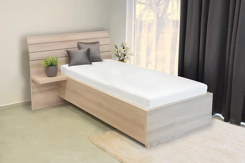 Ahorn Salina jednolůžková postel Dekor: Dub hnědý, Rozměr: 120 x 200 cm, Noční stolek: Police pravá
