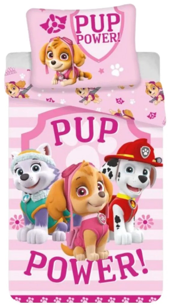 Povleceni Disney Paw Patrol růžový 140x200cm + 90x70 cm SETINO