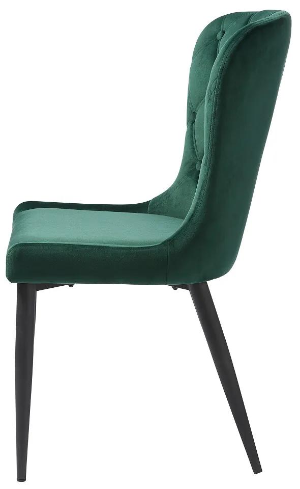 Designová jídelní židle Heller zelený samet