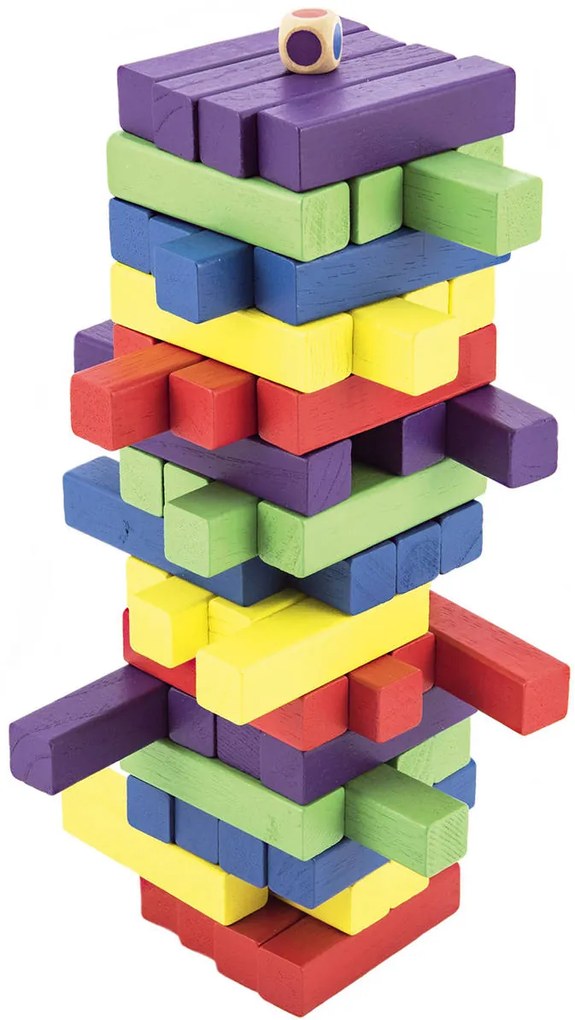 BONAPARTE DŘEVO Hra věž Jenga barevná 60 dílků *SPOLEČENSKÉ HRY* bn99897