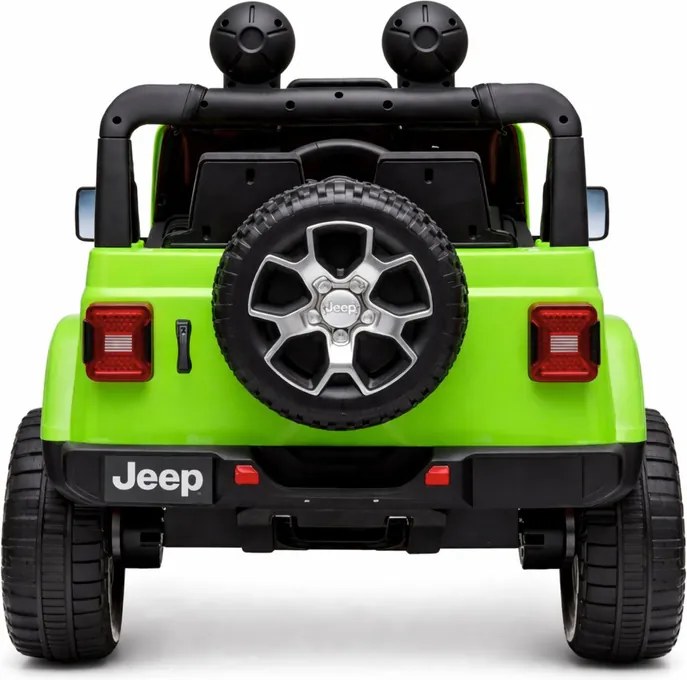 LEAN CARS Elektrické autíčko Jeep Rubicon 4x4, LED, MP3, zelené