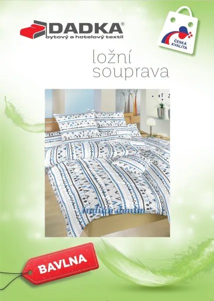 DADKA Bavlněné povlečení Indián denim 140x200, 70x90 cm