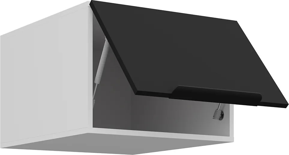ARIA bc | horní skříňka 50 NAGU-36 1F výklopná | 50 cm | HLUBOKÁ | ANTI FINGERPRINT povrch | bílá/černá