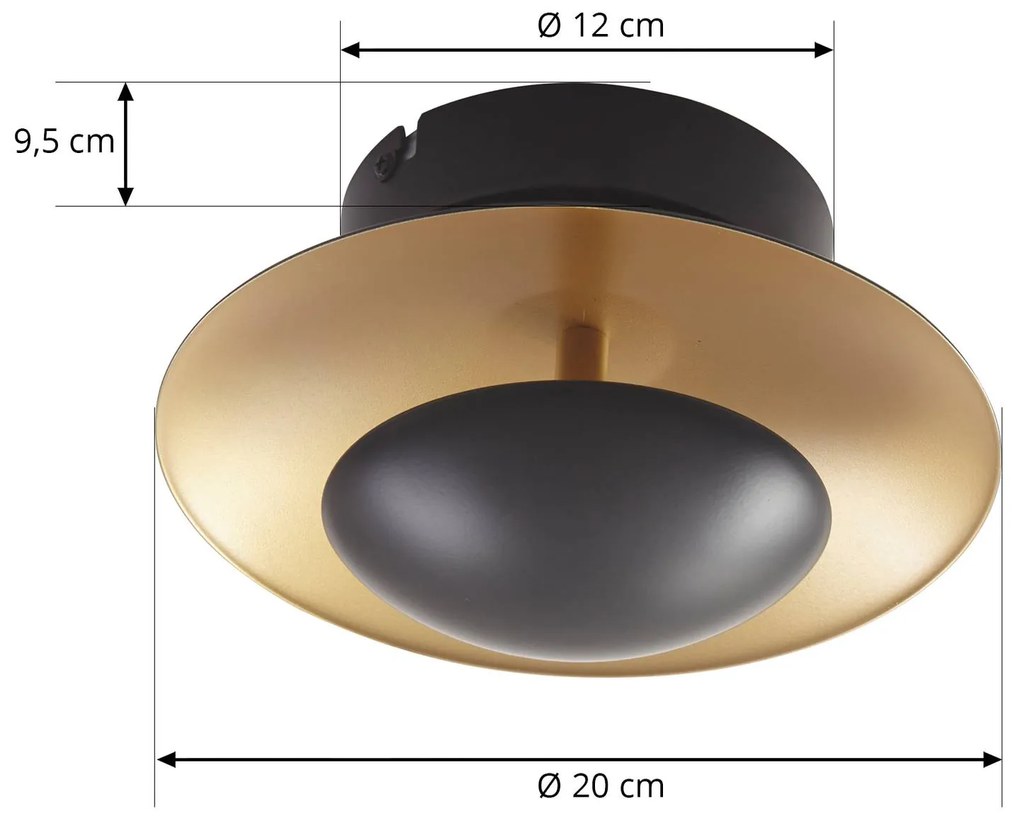 Lindby Tiama LED stropní světlo kov černá zlatá