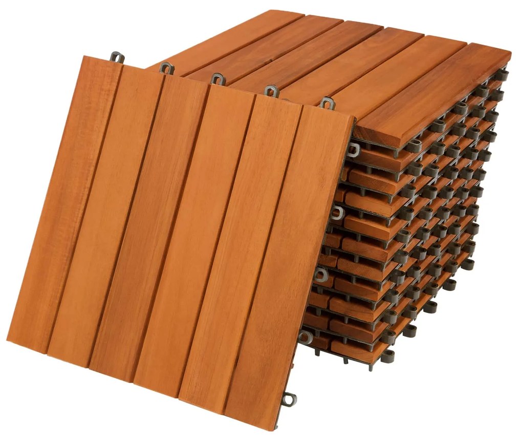 InternetovaZahrada - Dřevěné dlaždice - sada 11ks, 30×30 cm