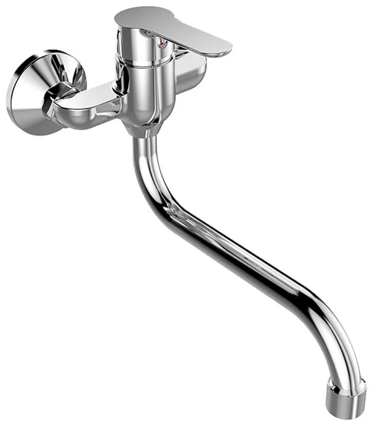 Mereo Zuna dřezová baterie nástěnná 100 mm s ramínkem trubkovým 18 mm 300 mm chrom CB301A06Z