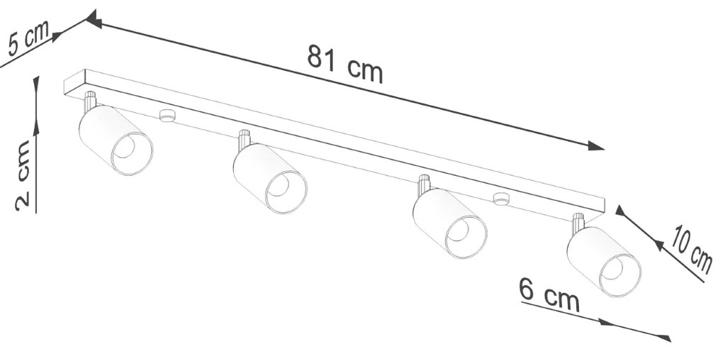 Sollux Lighting Stropní svítidlo WINX 4L Černá/chromové