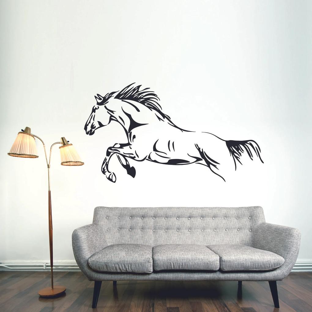 Samolepka na zeď - Skákající kůň (95x63 cm) - PopyDesign
