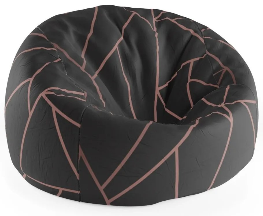 Sedací vak Cocoon růžové obrazce, černá