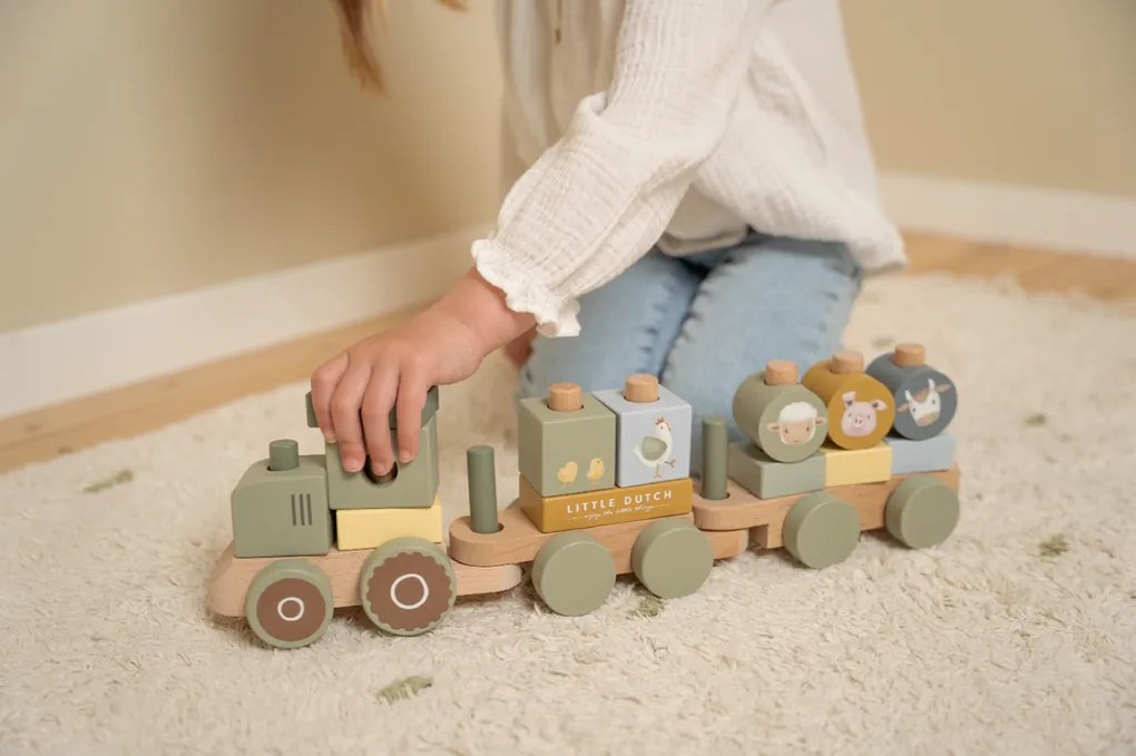 Little Dutch Dřevěný vláček traktor Farma