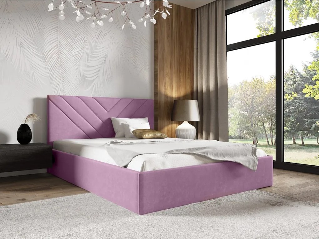 Eka Čalouněná postel LIZA 160x200 cm Barva látky Trinity: Modrá (Trinity 2313), Úložný prostor: Bez úložného prostoru