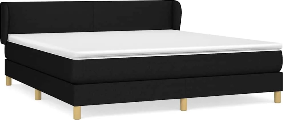 Box spring postel s matrací černá 160x200 cm textil 3126655