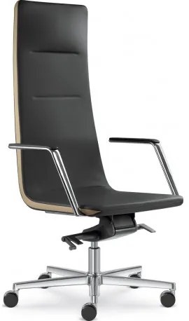 LD seating Kancelářské křeslo HARMONY 820-H BR-820 - područky z leštěného hliníku s černými krytkami GALERIE - Čalounění LD seating KŮŽE 6 / Kůže 2021 GALERIE - pásek LD KŮŽE (P) / Kůže