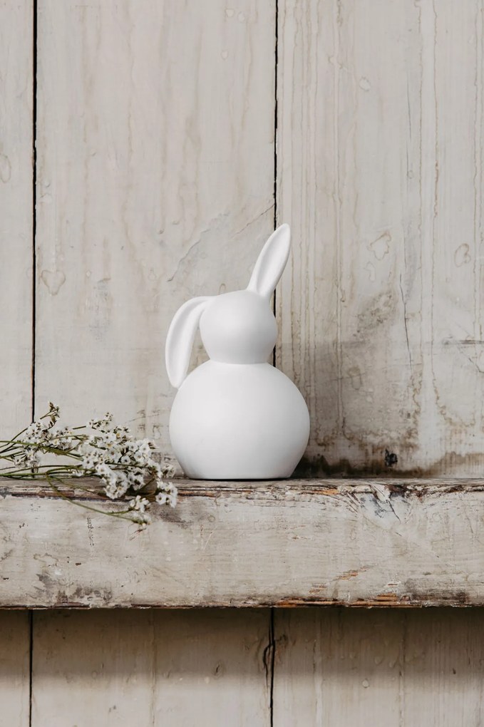 Storefactory Velikonoční dekorace MÄRTA 15 cm, bílá barva, porcelán