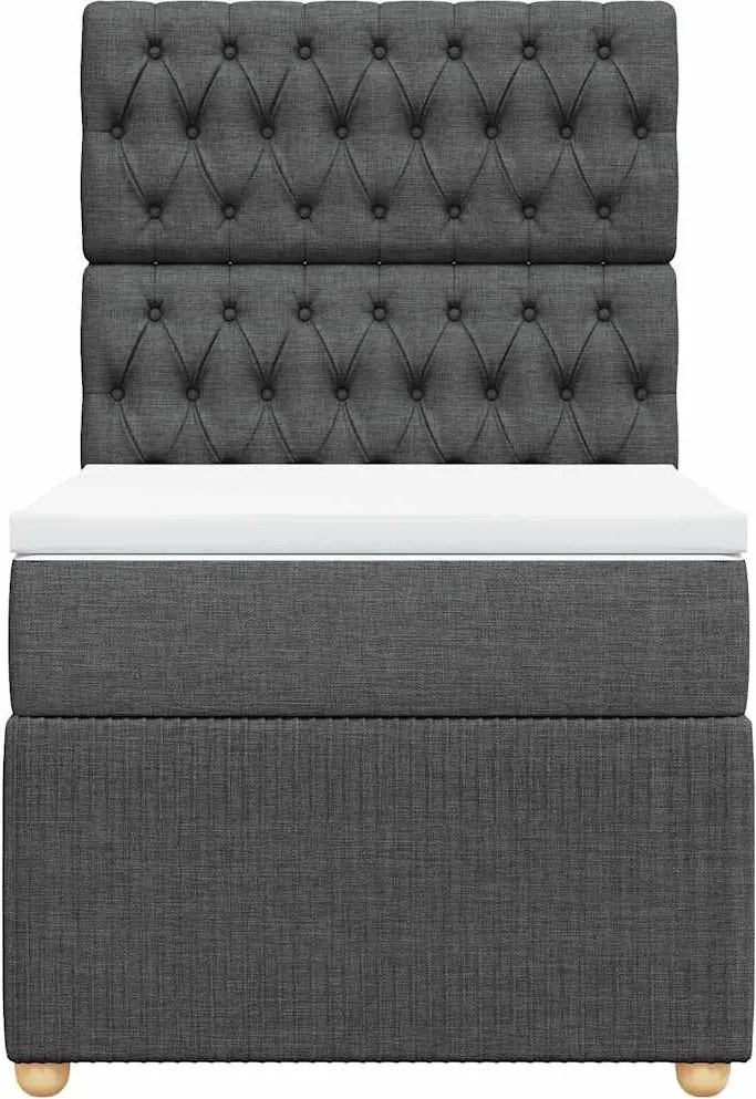 Box spring postel s matrací tmavě šedá 80 x 200 cm textil 3294191