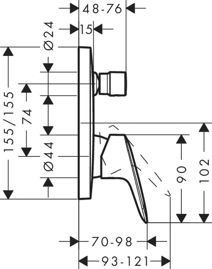 Hansgrohe Logis, vanová baterie pod omítku, chromová, 71405000