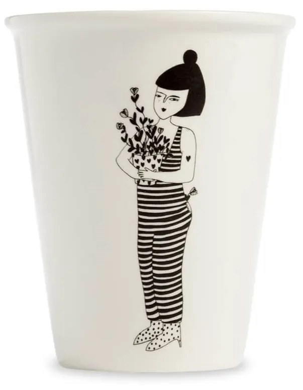 helen b Porcelánový hrnek Lili Flowerpot 220 ml, bílá barva, porcelán