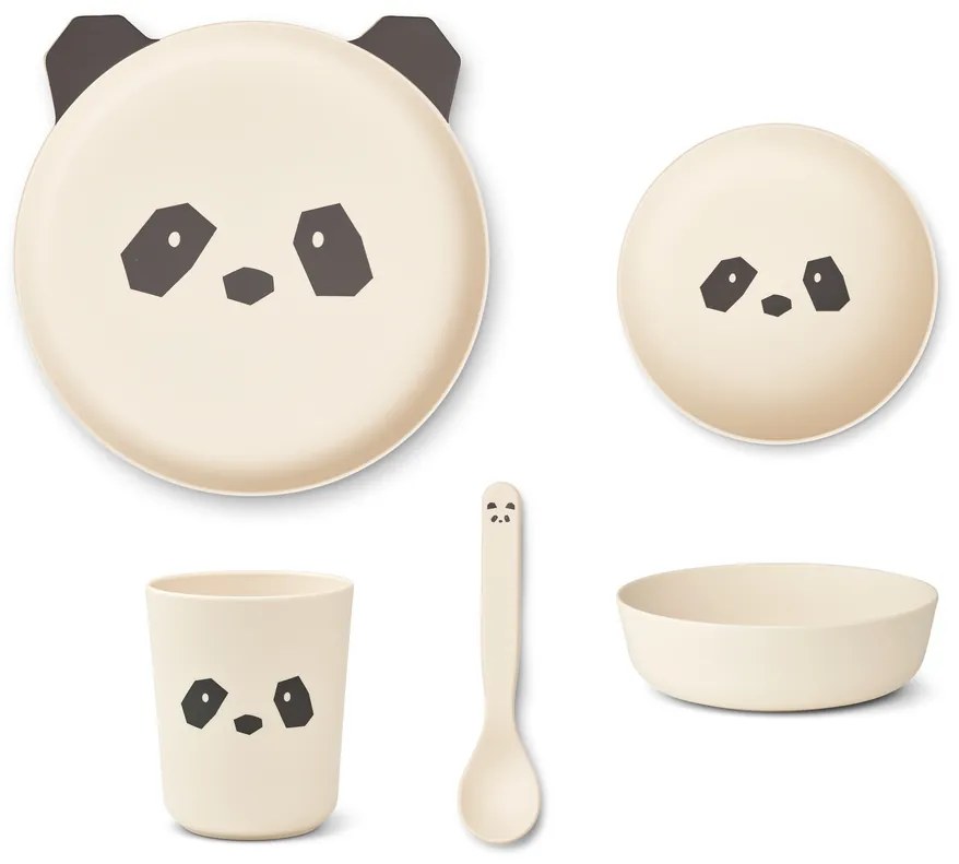 Liewood Jídelní set Brody Panda Creme