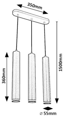 Rabalux 73037 - Lustr na lanku SENOBIA 3xGU10/5W/230V