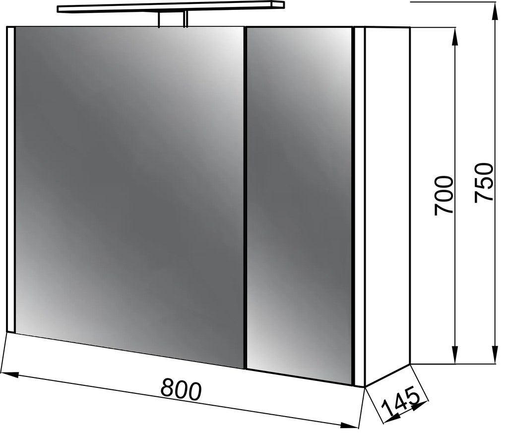Lavedo Senator 80 zrcadlová skříňka do koupelny