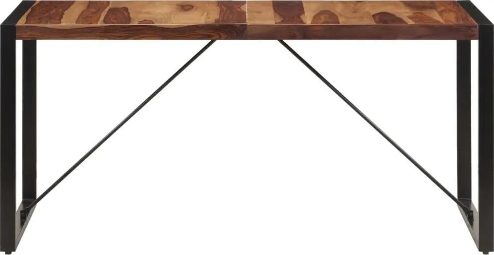 vidaXL Jídelní stůl 160 x 80 x 75 cm masivní sheeshamové dřevo [247419] Barva: Černá
