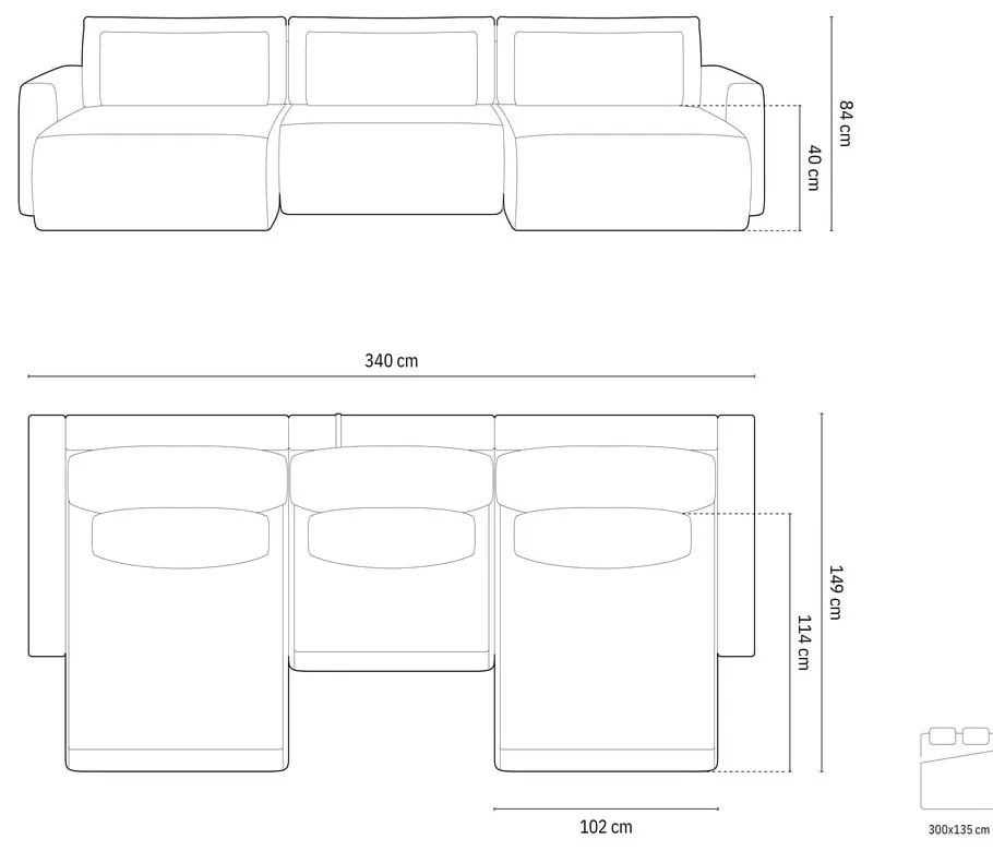 Béžová sametová rozkládací rohová pohovka s úložným prostorem (do "U") Belfast – Cosmopolitan Design