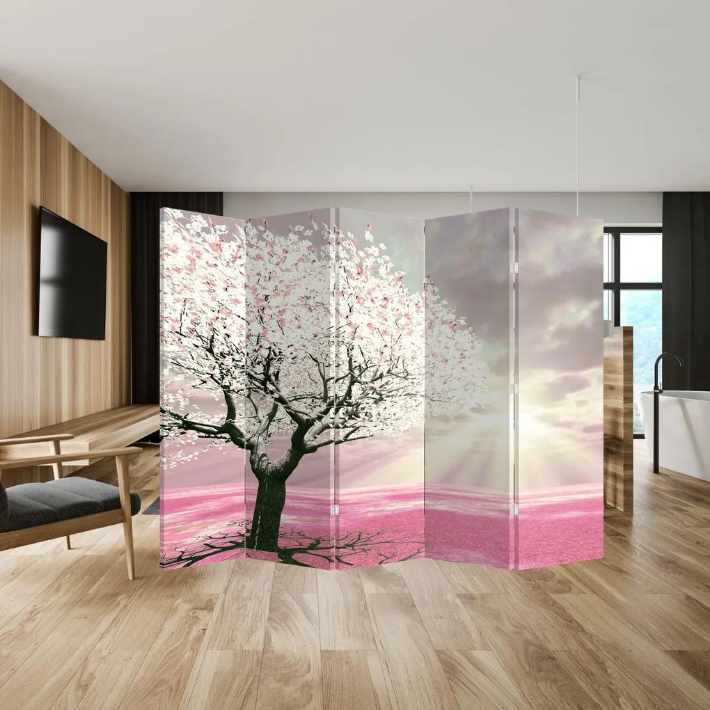 Paraván - Růžový strom (210x170 cm)