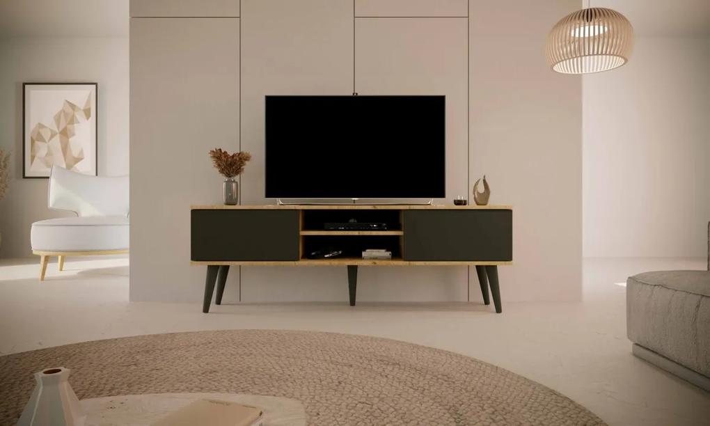 TV stolek TORONTO 160 cm dub artisan/černý