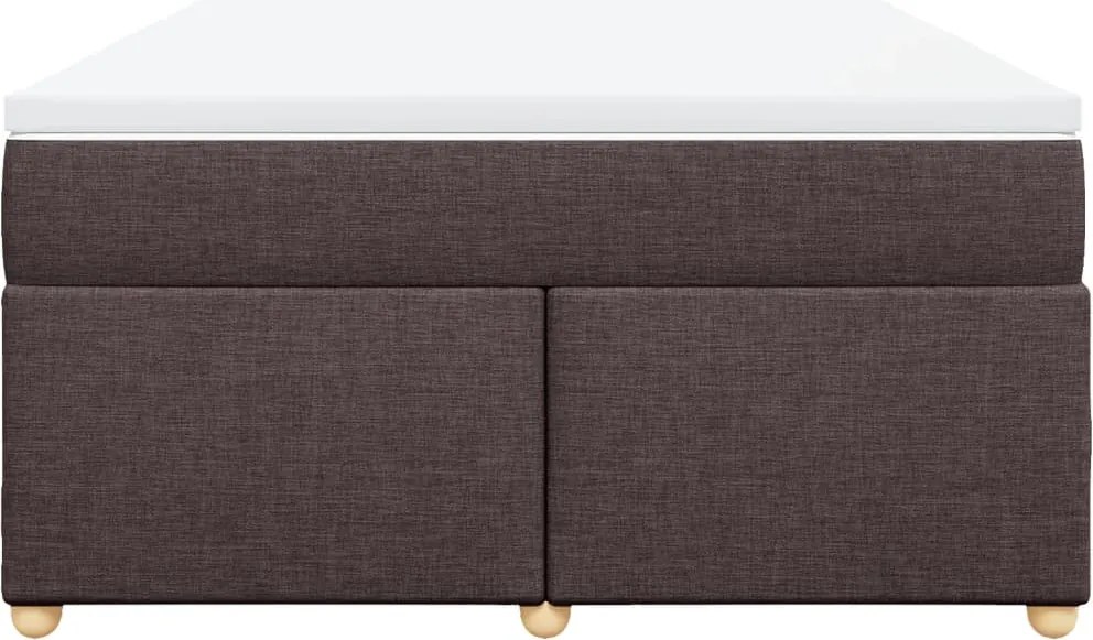Box spring postel s matrací tmavě hnědá 140x190 cm textil 3285376