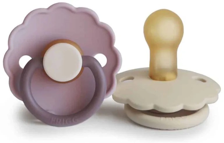 Frigg Dudlík Frigg Daisy 2-pack kaučuk vel.2 Lavender haze/Cream
