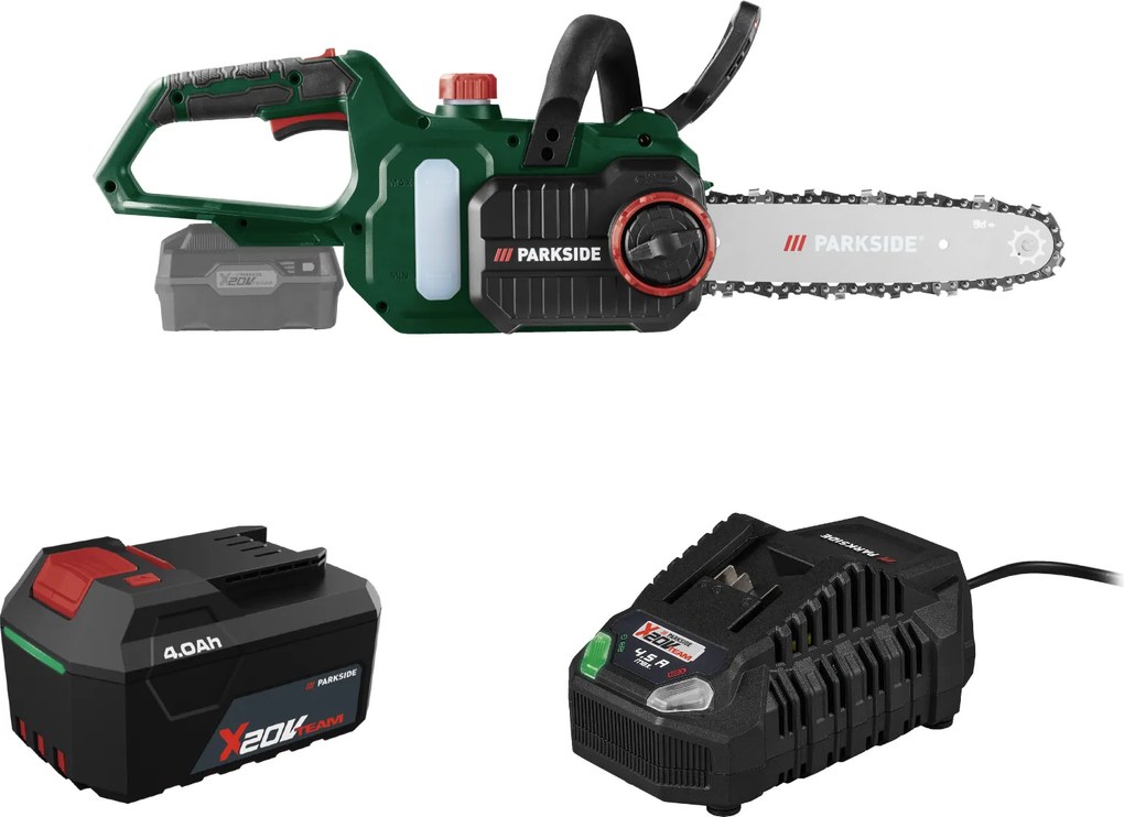 Parkside® Aku řetězová pila Paks 20-Li F5, 4 Ah