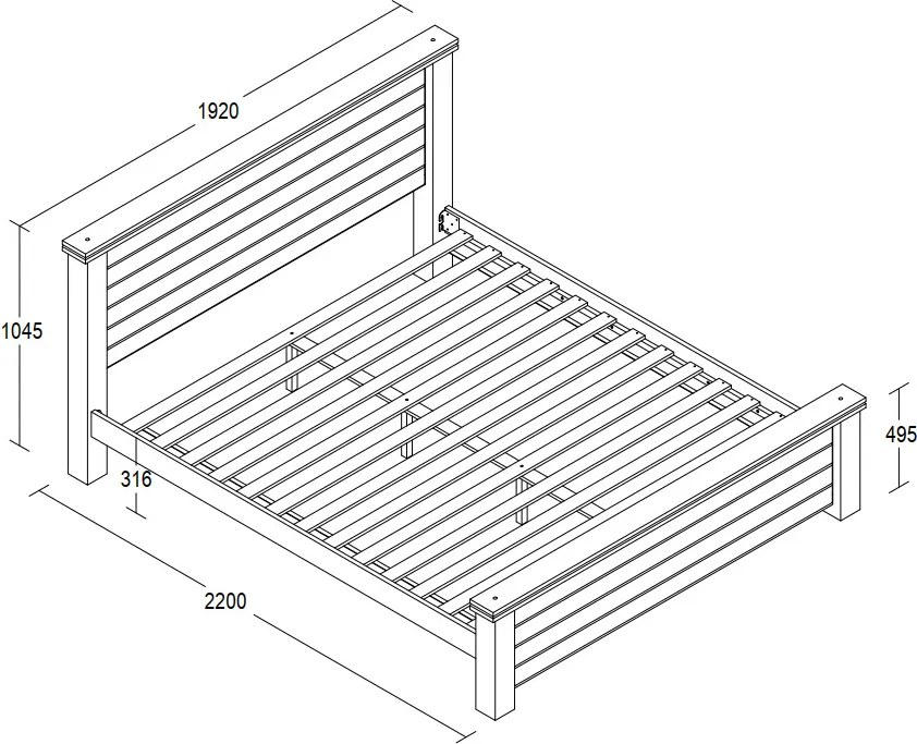 Postel 180x200 cm BAYERN + 2 ks matrace 90 cm LITERA 90