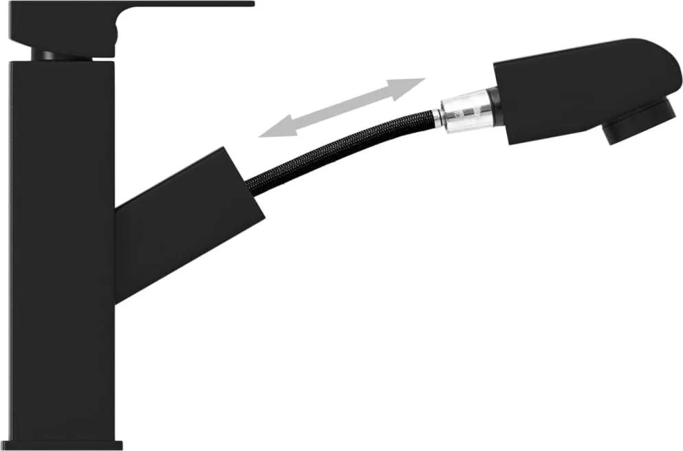 vidaXL Umyvadlová baterie s vytahovací sprškou 157 x 172 mm [149076] Barva: Černá