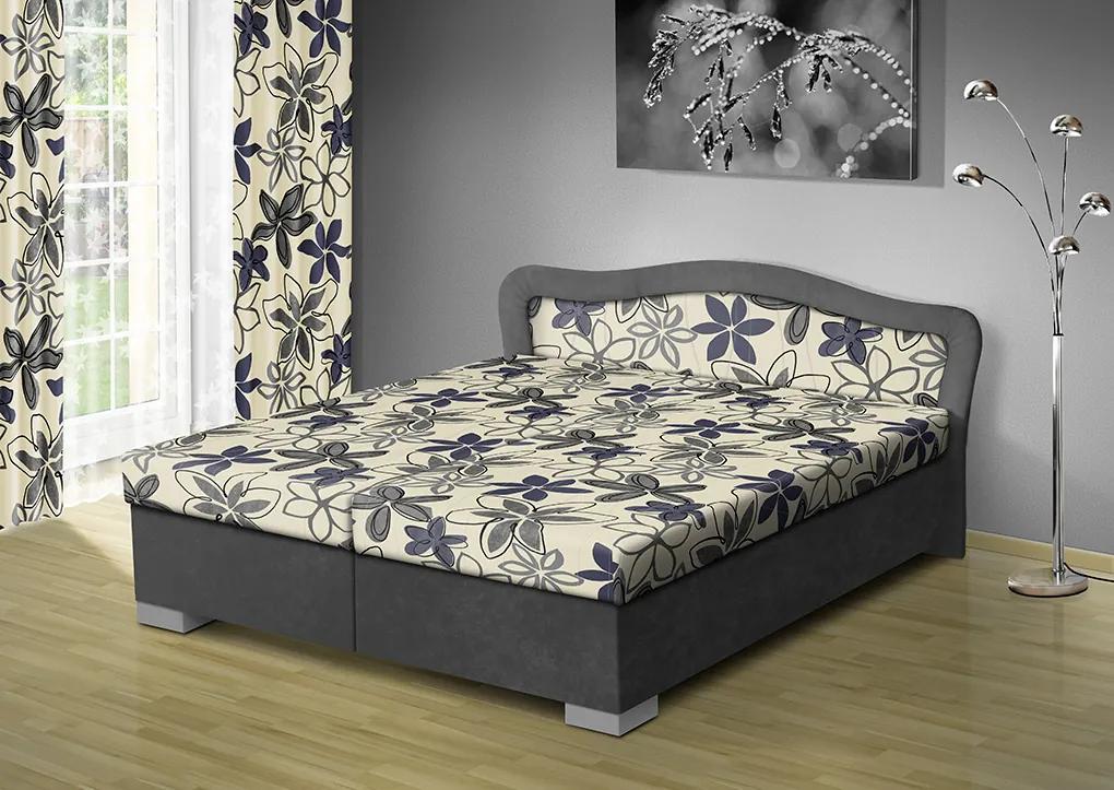 Nabytekmorava Čalouněná postel s úložným prostorem SÁRA 180 typ roštu: POLOHOVACÍ, barva čalounění: ŠEDÁ/Mega 17 šedá