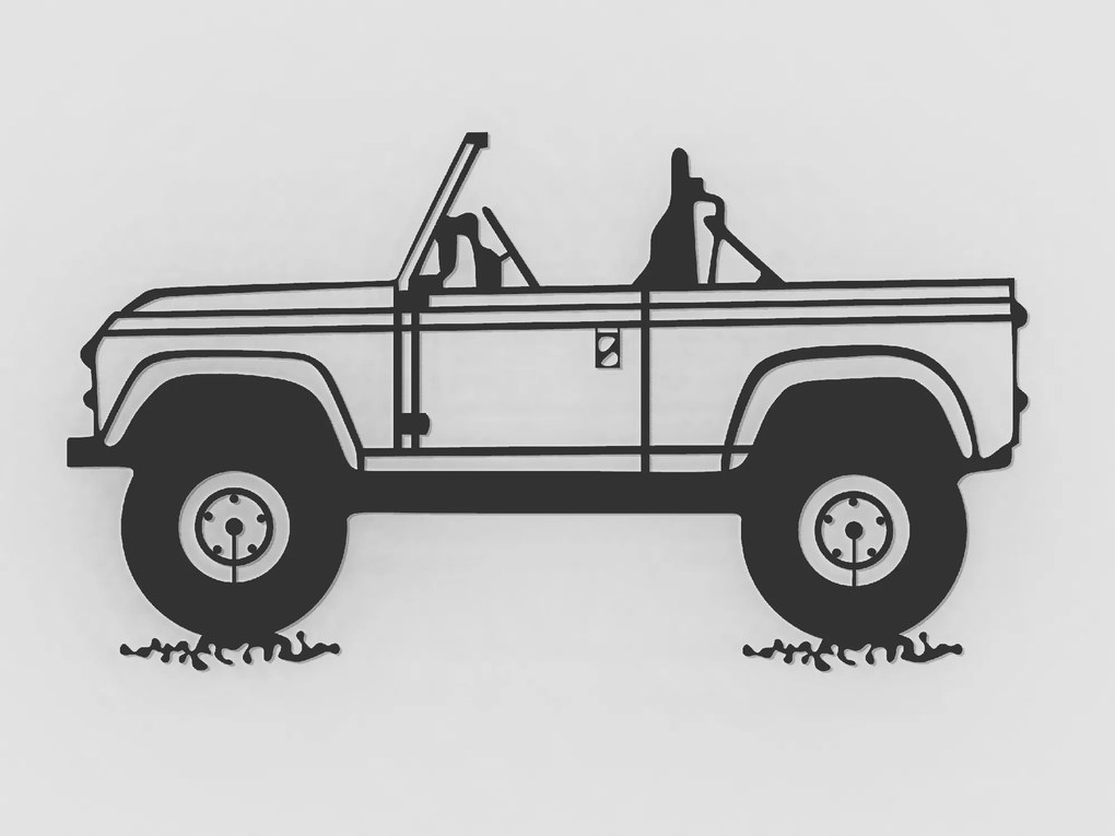 Ford Bronco - kovový obraz na zeď Velikost: 50cm, Barva: Green