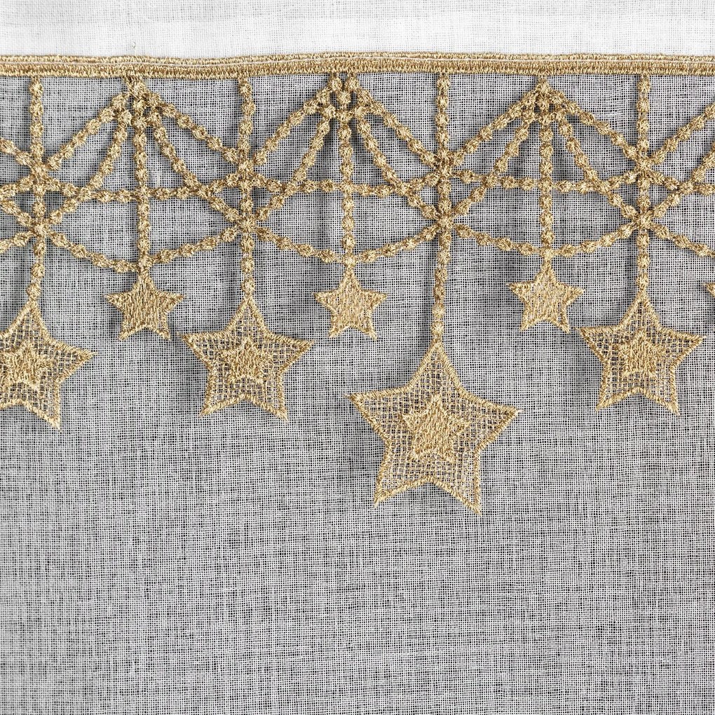 EUROFIRANY VÁNOČNÍ ZÁCLONA NA KROUŽCÍCH XMAS 140X250 CM HVĚZDY