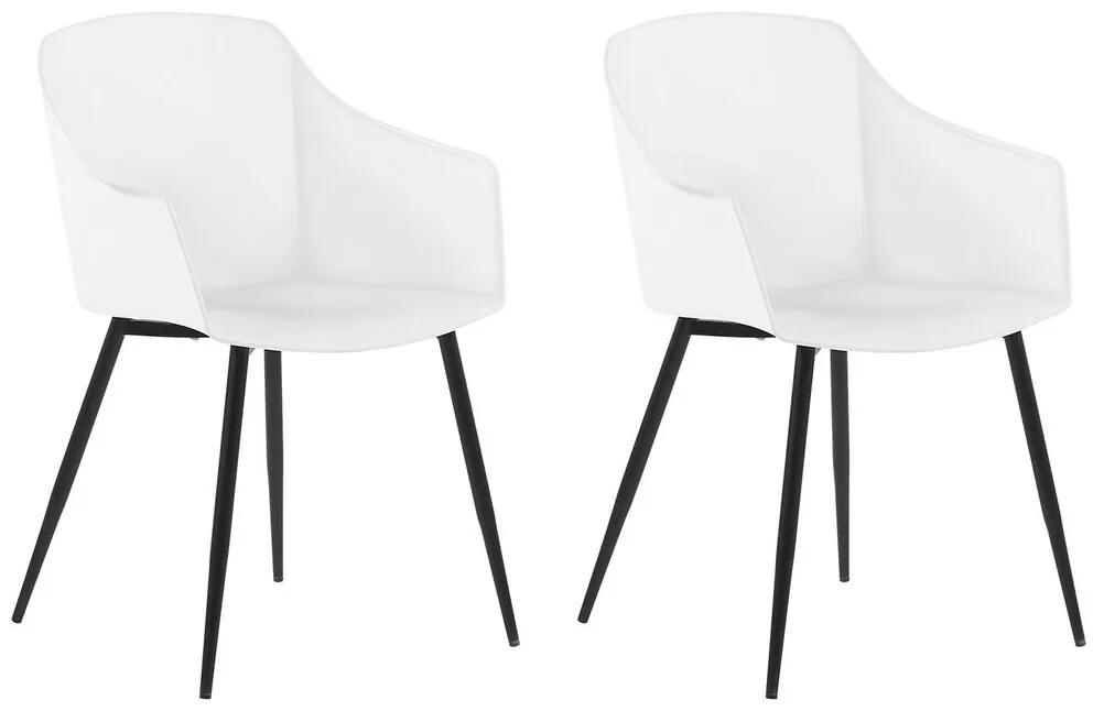 Sada 2 bílých  jídelních židlí FONDA Beliani