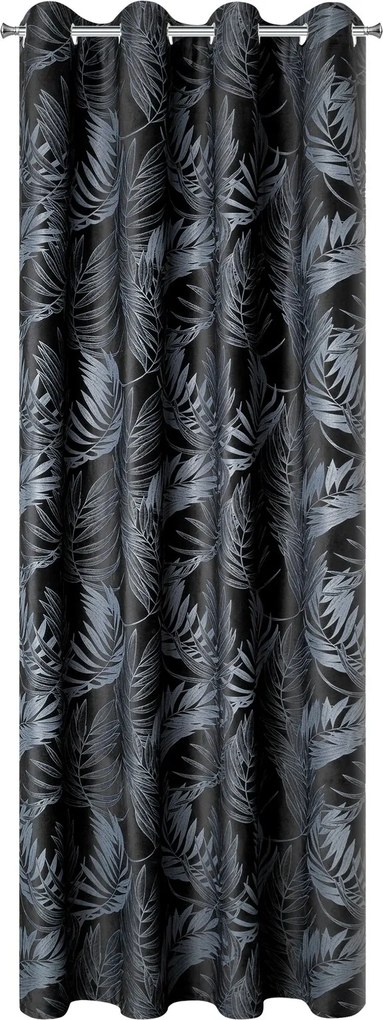 ZATEMŇOVACÍ ZÁVĚS NA KROUŽCÍCH VERA 140X250 CM LISTY