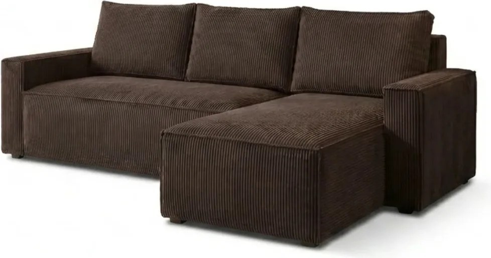 Rohová rozkládací sedací souprava do L BELLEZA, 232 cm, s úložným prostorem Roh pohovky: Pravý roh, Barva látky Poso: Tmavě šedá (Poso 60)