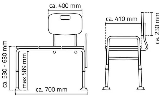 Ridder Lavice do vany, bílá A0120101