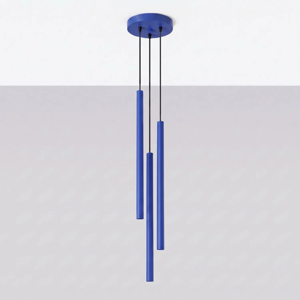 Sollux Lighting Závěsné svítidlo PASTELO 3P ultramarínové
