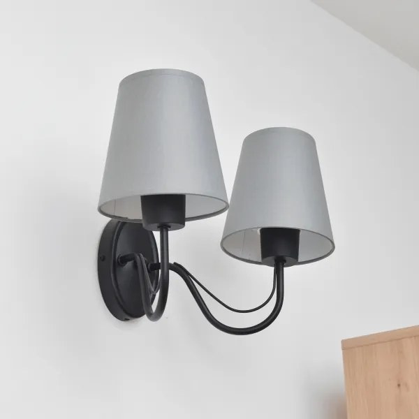 Nástěnná lampa MALBO 2xE27/15W/230V šedá/černá