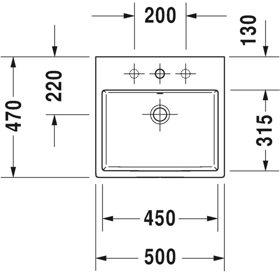 Duravit Vero Air- Umyvadlo, 50x47 cm, bílá 2350500000