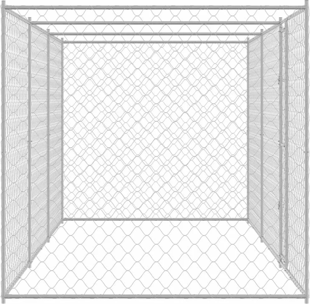 Klec pro psa Stříbrná 600 x 200 x 200 cm Pozinkovaná ocel 3368310