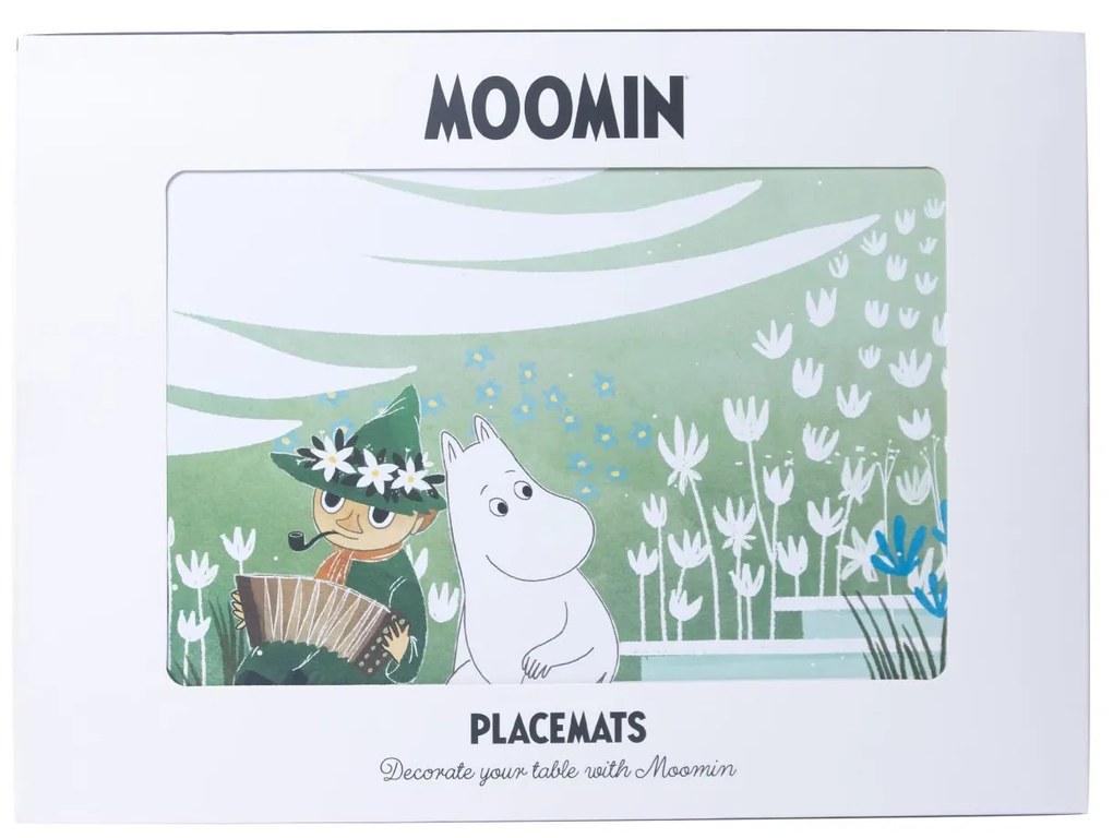 Pluto Design Korkové prostírání Moomin - set 2 ks, zelená barva, dřevo, korek