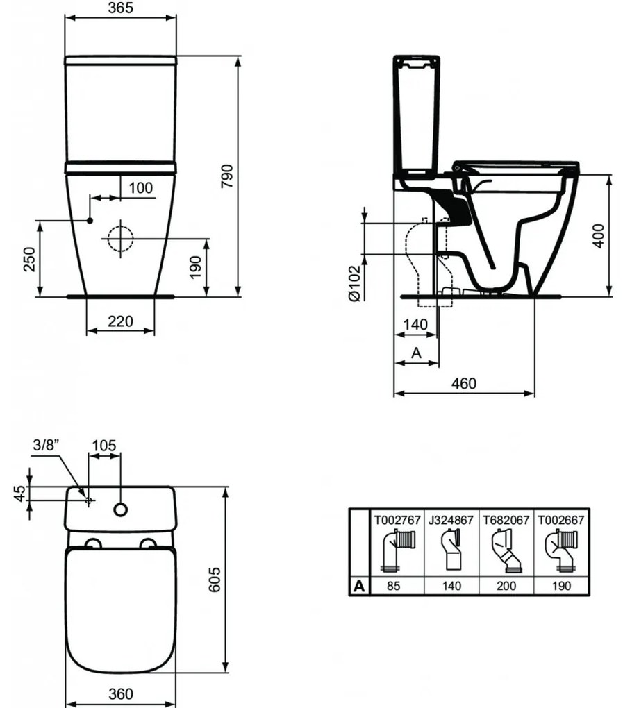 Ideal Standard i.life S - Kombinované WC, RimLS+, bílá T459601