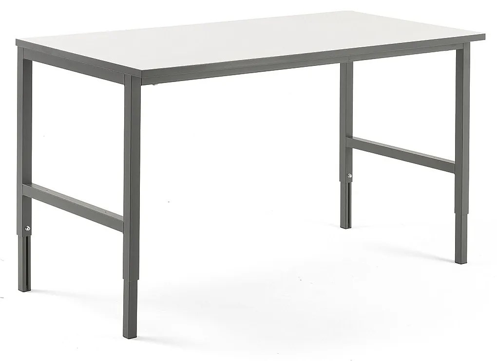 AJ Produkty Pracovní stůl CARGO, 1600x750 mm, bílá laminátová deska, šedý rám